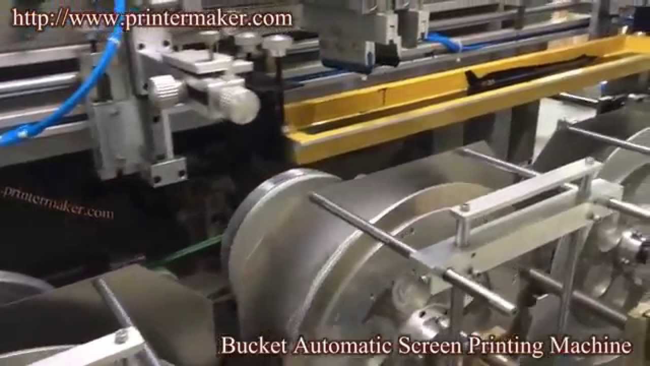 Paint Bucket,Pail,Barrel Automatic Silk Screen Printing Machine - YouTube