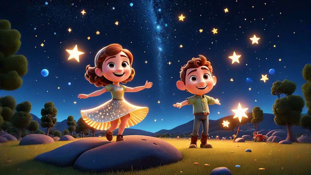 Five Little Stars in the Night | Fun Counting Song for Kids | Nursery ...