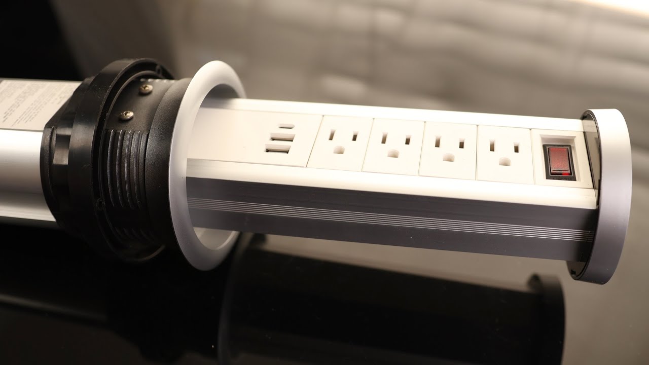 BTU Pop Up Outlet for Countertop, Receptacle Power Strip with USB C & 4 ...