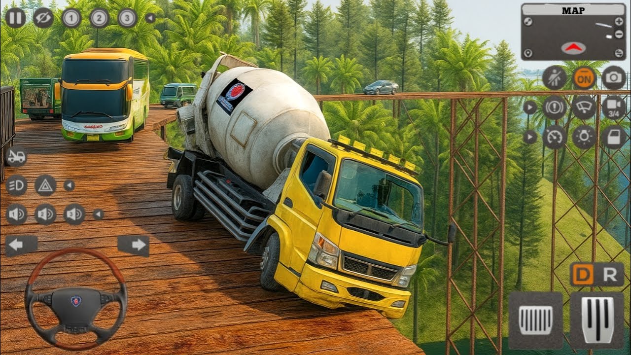 Game Truk Mixer Molen Jatuh Di Jembatan kayu - Game Mobil Truk ...