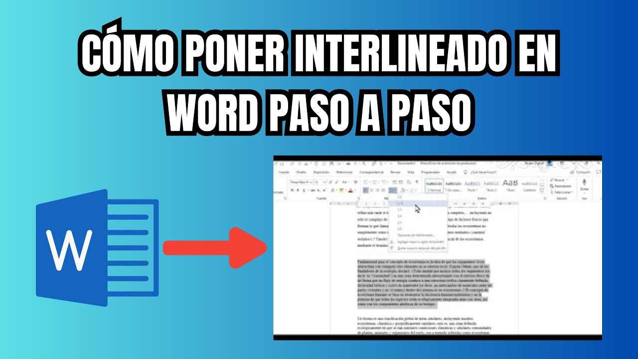 Cómo poner interlineado en Word - YouTube