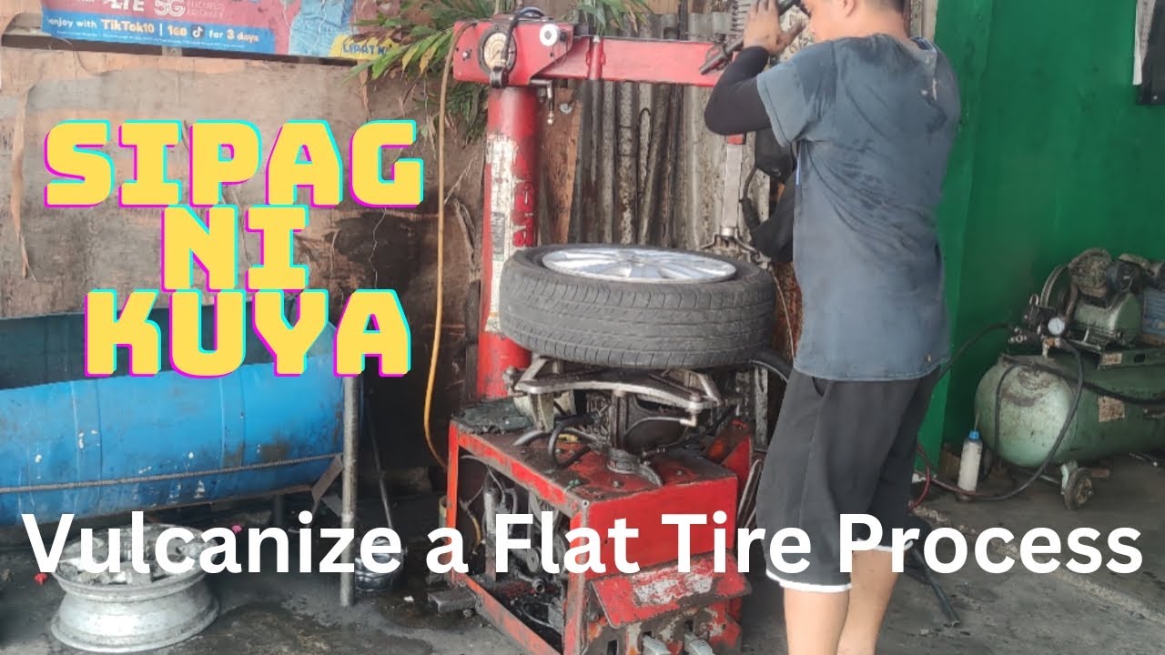 How to Vulcanize a flat tire | Proseso ng pag vulcanize ng flat na ...