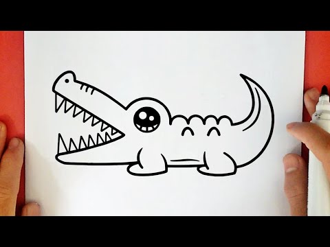 COMO DIBUJAR UN COCODRILO KAWAII