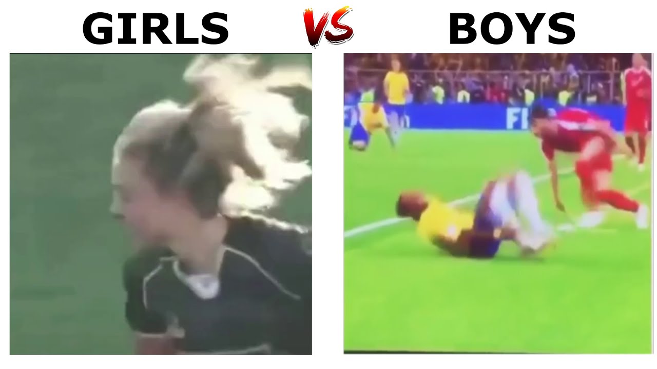 Girls Football vs Boys - YouTube