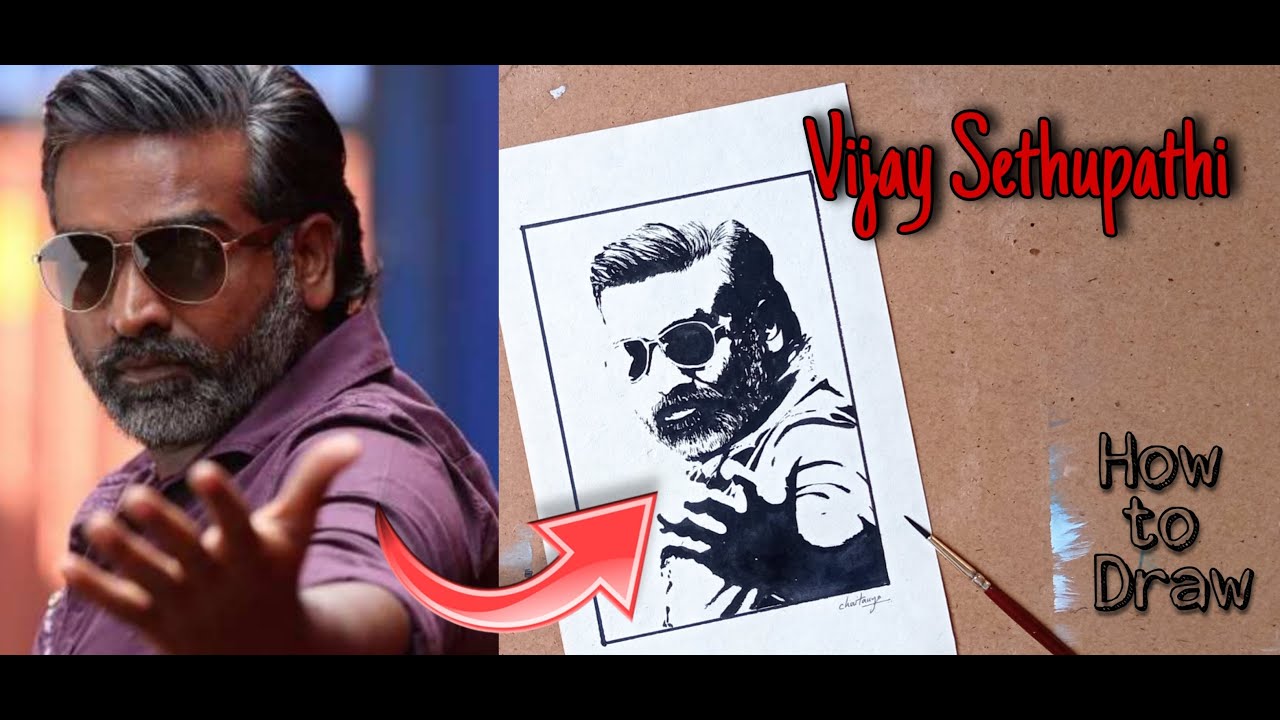 Vijay Sethupathi Drawing || sketching || Timelapse || Chaitanya arts ...