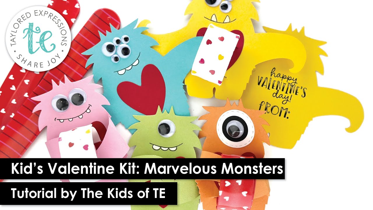 Marvelous Monsters Kids' DIY Valentine Kit | @TayloredExpressions - YouTube
