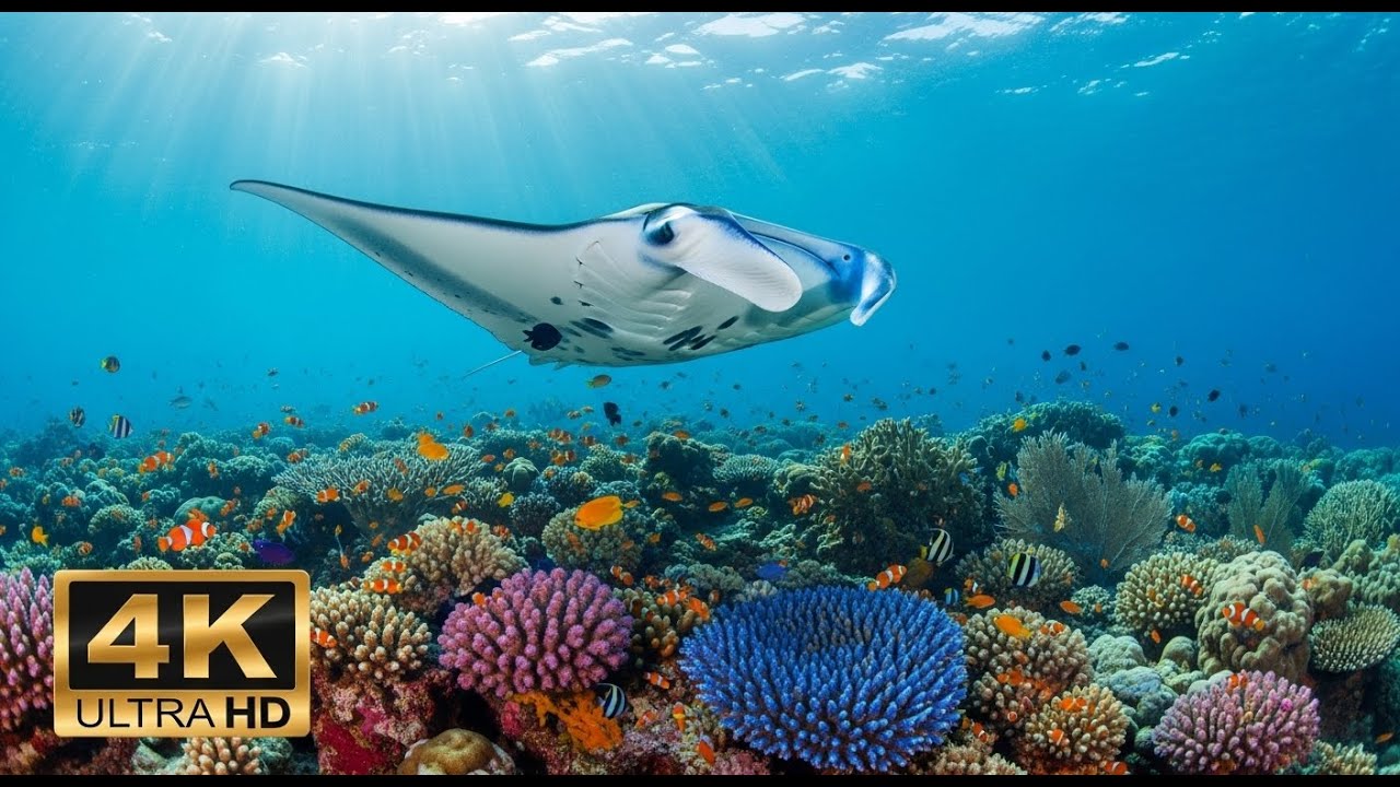 🌊 Beautiful Underwater World 4K – Tropical Fish & Calming Ocean Sounds ...