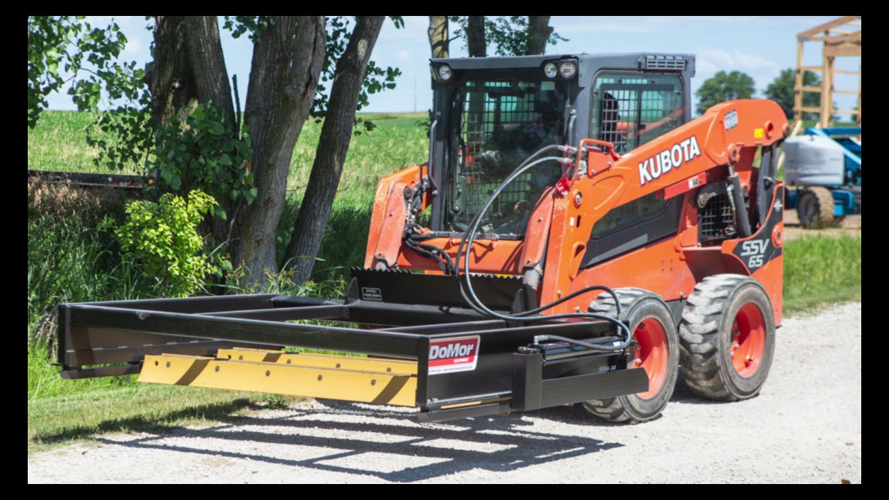 Hydraulic Adjustable Grader by DoMor Equipment - YouTube