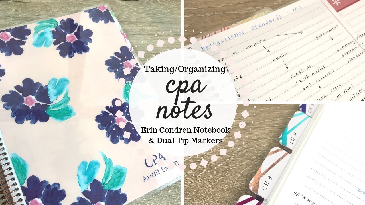 How I Take / Organize My CPA Notes | Erin Condren Coiled Notebook ...