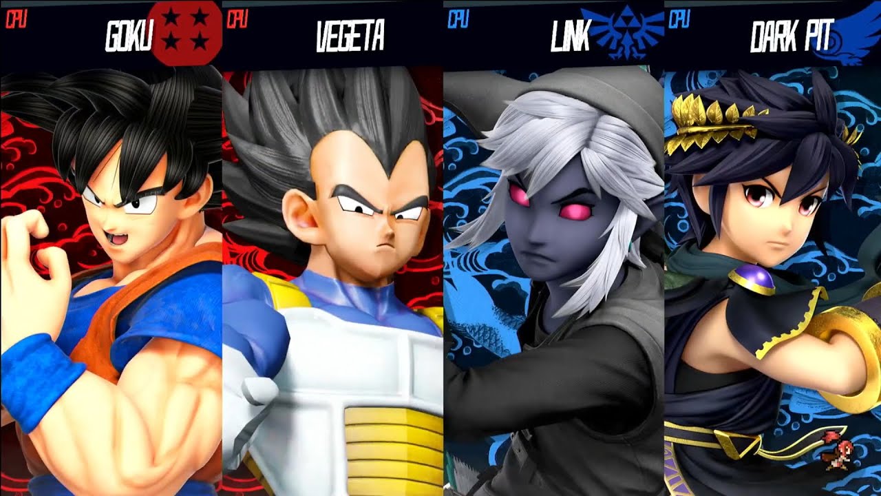 Goku & Vegeta VS Pit & Dark Link - Requested Smash Battle - YouTube
