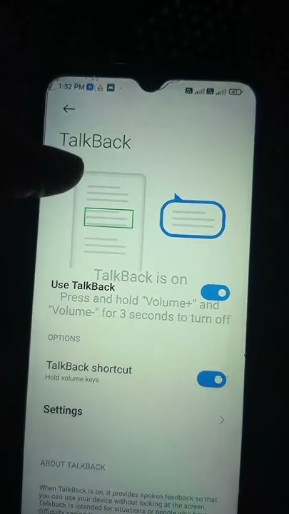 talkback is on press and hold volume and volume for 3 seconds to turn off #tech #talkback - YouTube