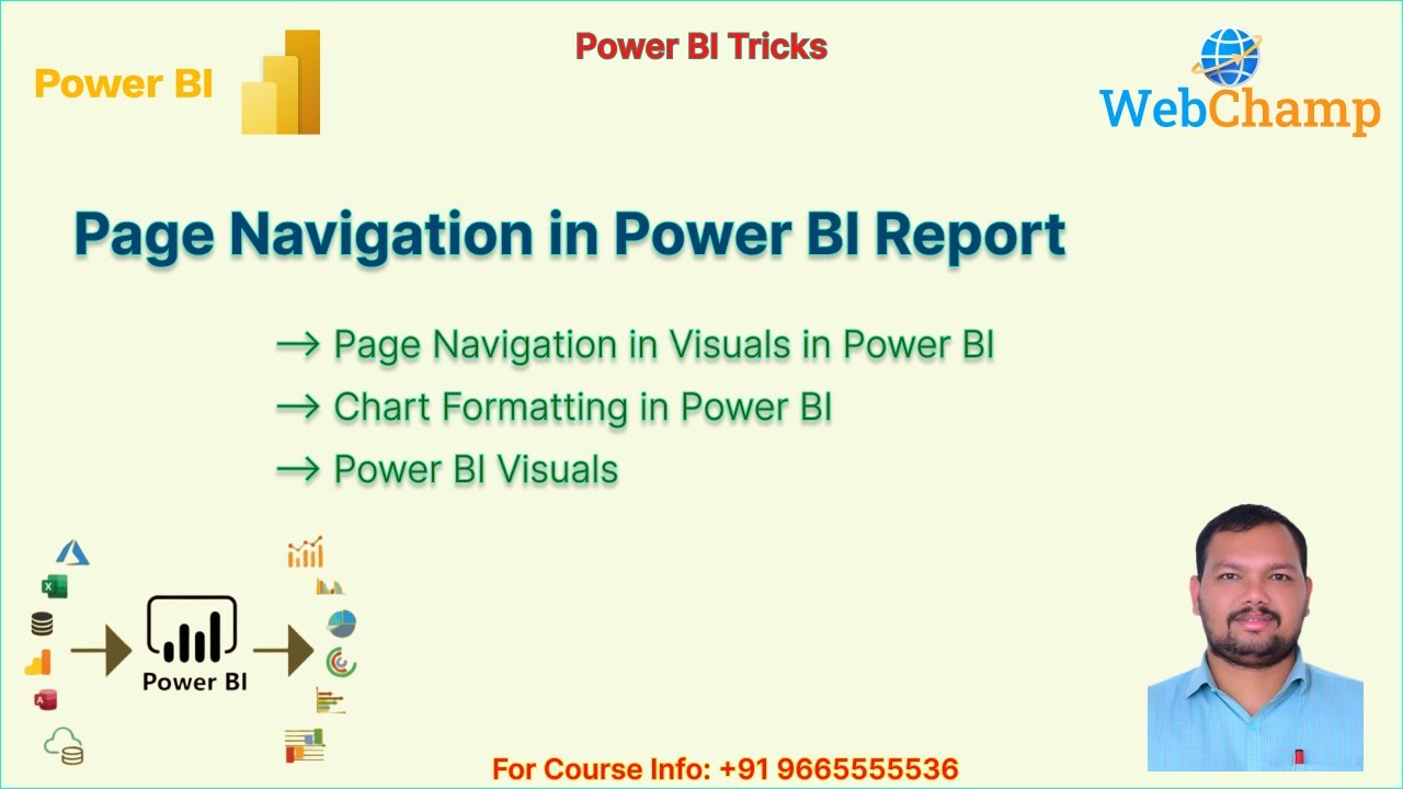PBI_37: Page Navigation in Power BI Visuals || Report Pages Navigation ...