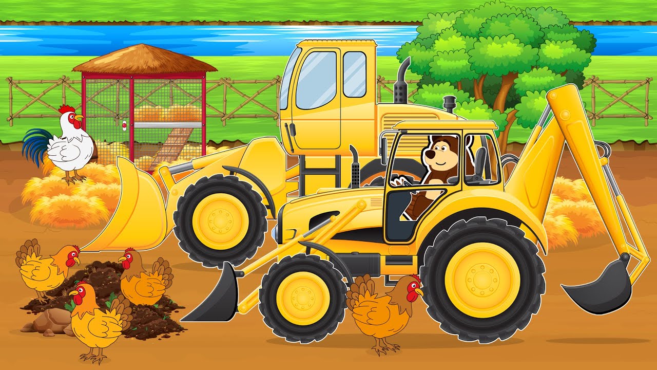 THE BEAR FARM Building the Chicken Coop : Tractor, Backhoe loader and ...