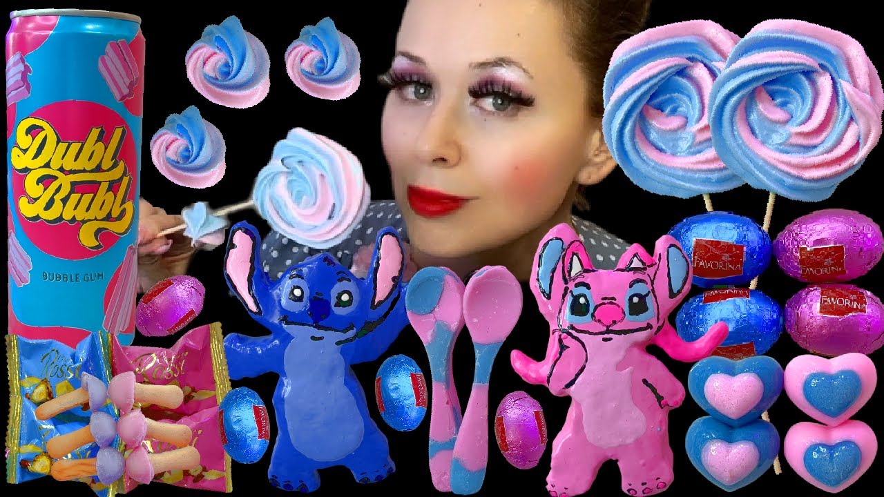 ASMR BLUE PINK FOOD - YouTube