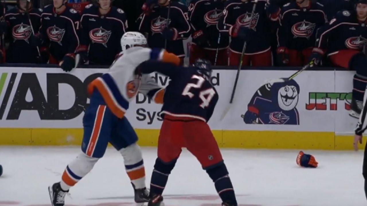 Anders Lee Hits Andrew Peeke, Mathieu Olivier Responds #Request - YouTube