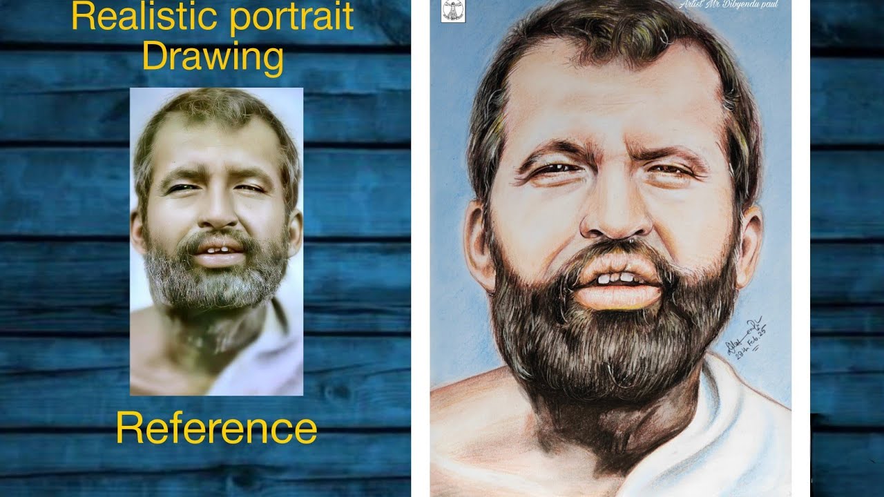 Thakur Sri Ramakrishna Drawing/ How to Draw a Realistic Portrait of ...