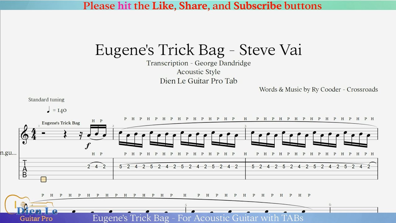 Eugene's Trick Bag - For Acoustic Guitar with TABs - YouTube