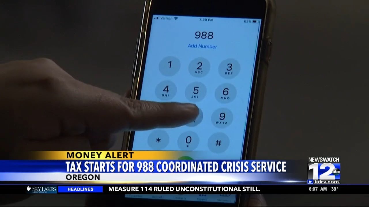 Tax starts for 988 coordinated crisis service - YouTube