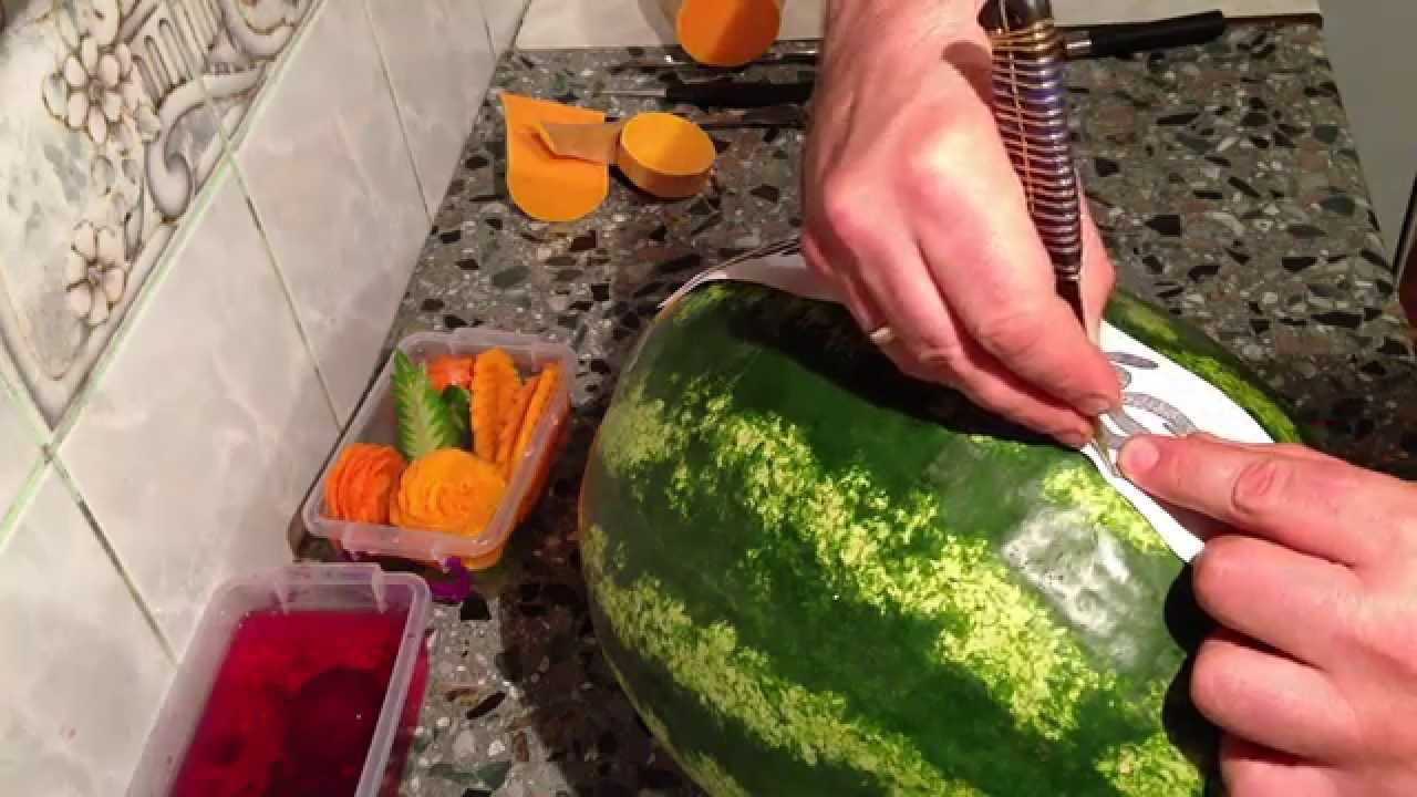 Watermelon Text Logo Carving - How to Make a Watermelon Text Logo - YouTube