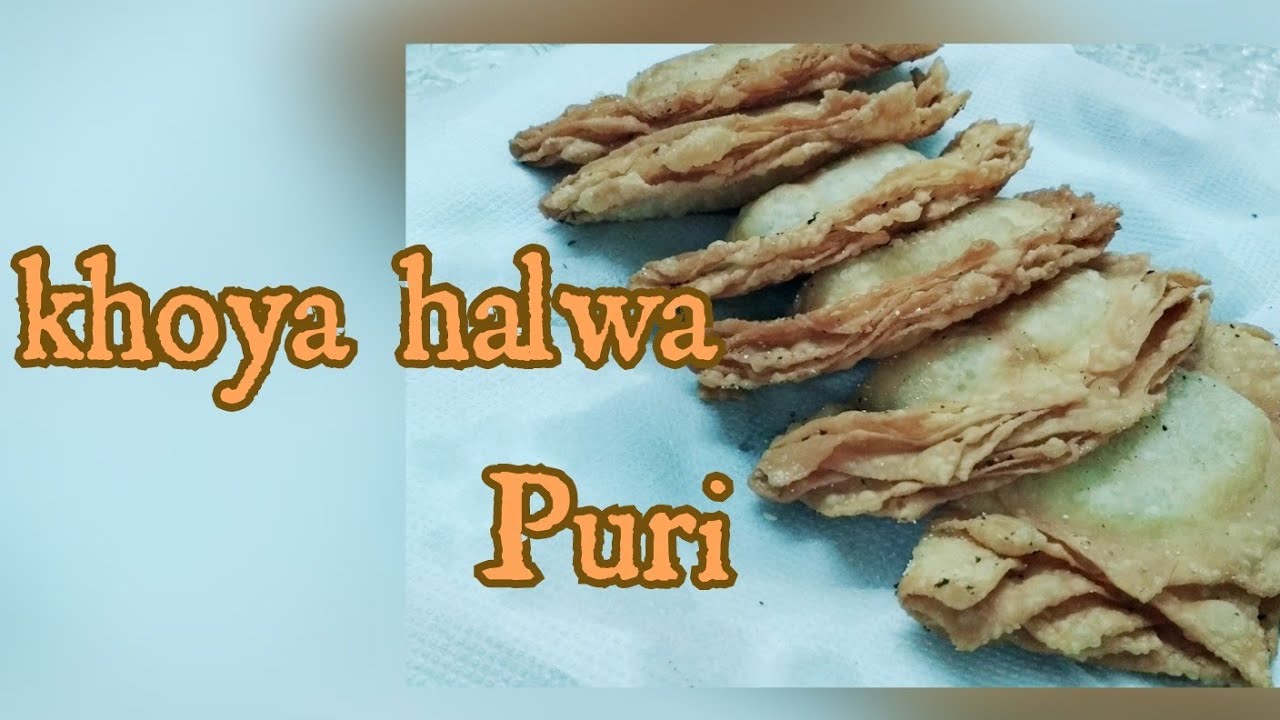 Khoya halwa Puri |mawa Gujiya with a twist| how to make halwa Puri ...