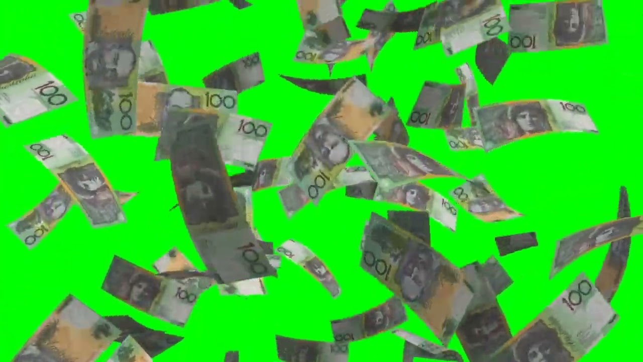 free green screen Australian money falling - YouTube