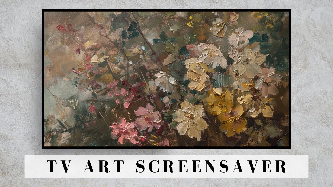 Vintage Moody Flower Painting | Tv Screensaver Art Wallpaper | Spring ...