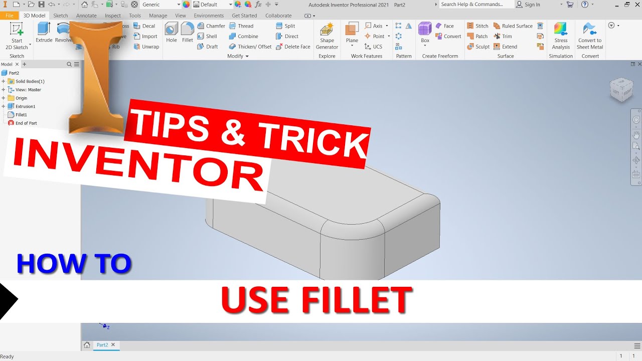 inventor How To Fillet - YouTube