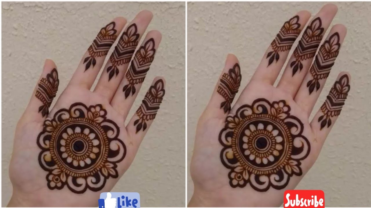 New tikki mehndi design || right hand tikki mehndi design || easy and ...