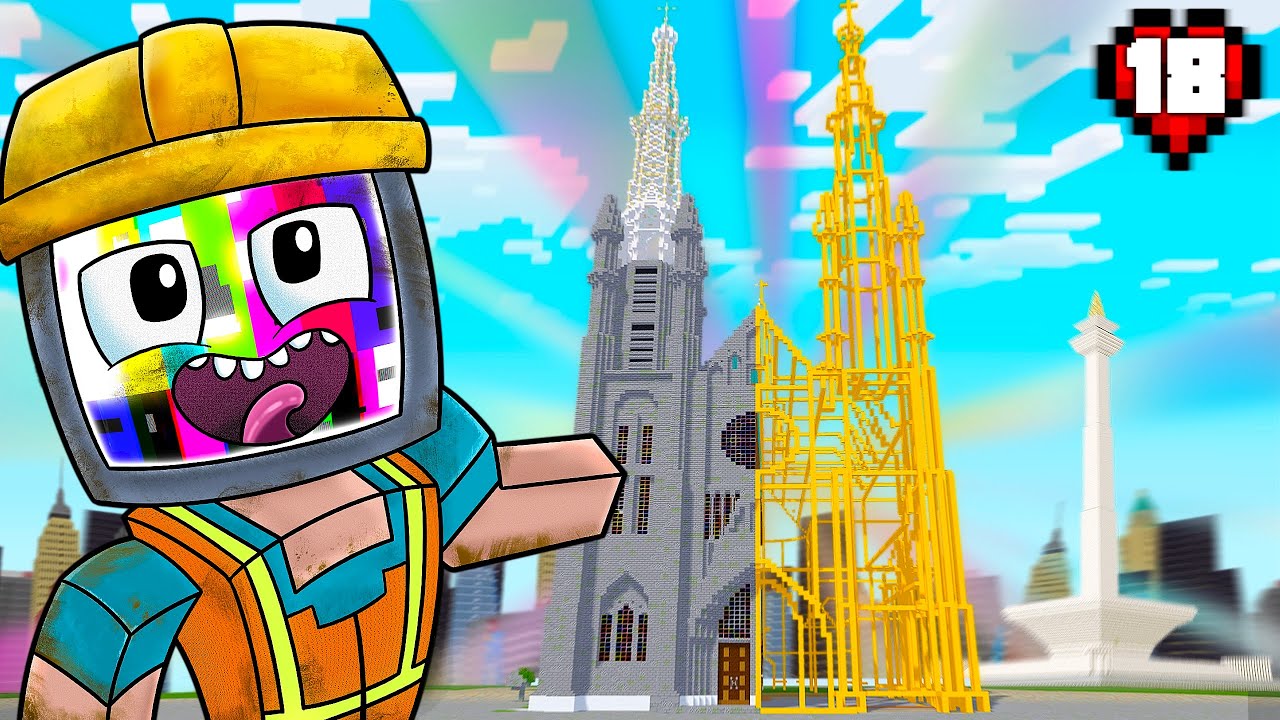Membuat Gereja Katedral Jakarta di Minecraft Hardcore - YouTube