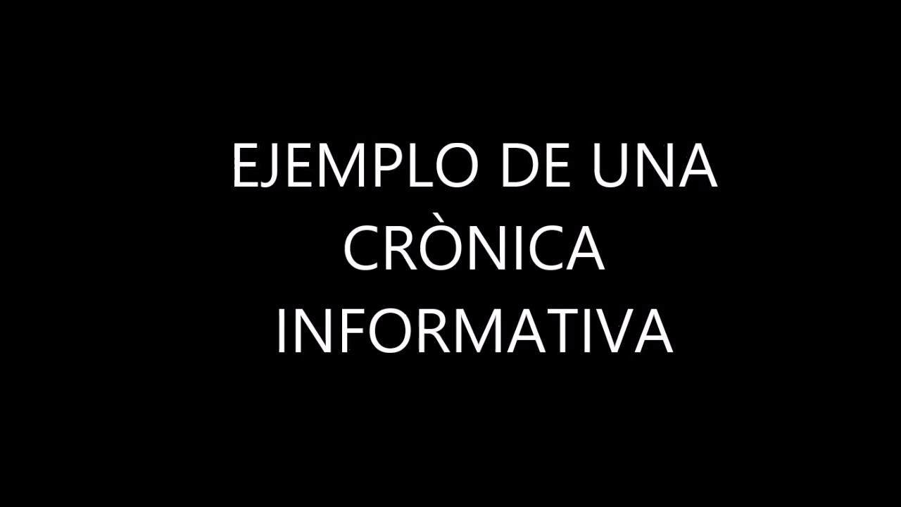 CRONICA INFORMATIVA - YouTube