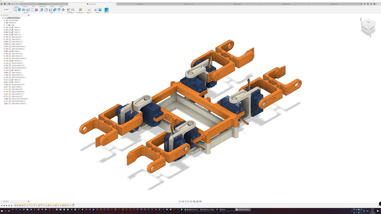 Fusion 360 - Robot Bacağı Orta Kısmının Tasarımı 2-2 - YouTube