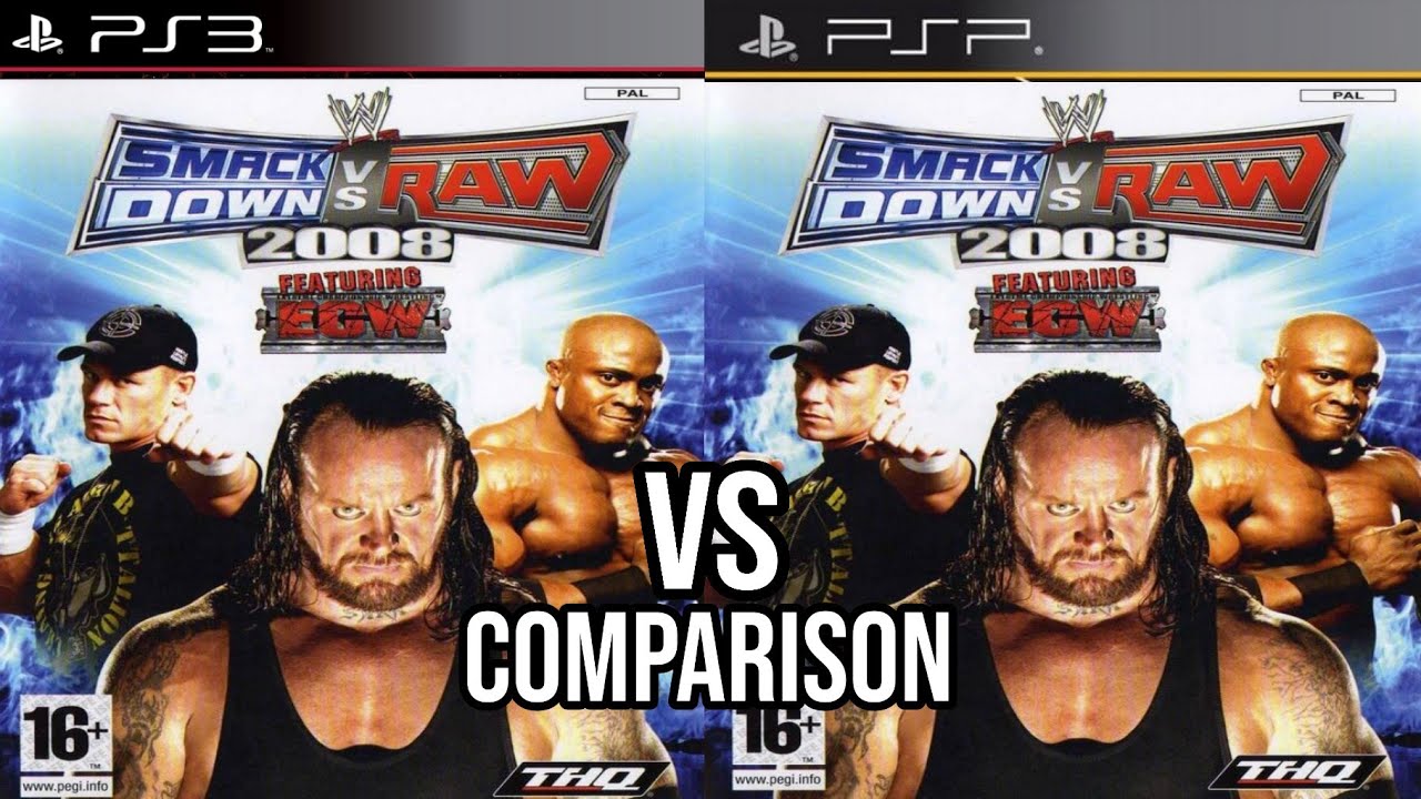 WWE SmackDown Vs Raw 2008 PS3 Vs PSP - YouTube