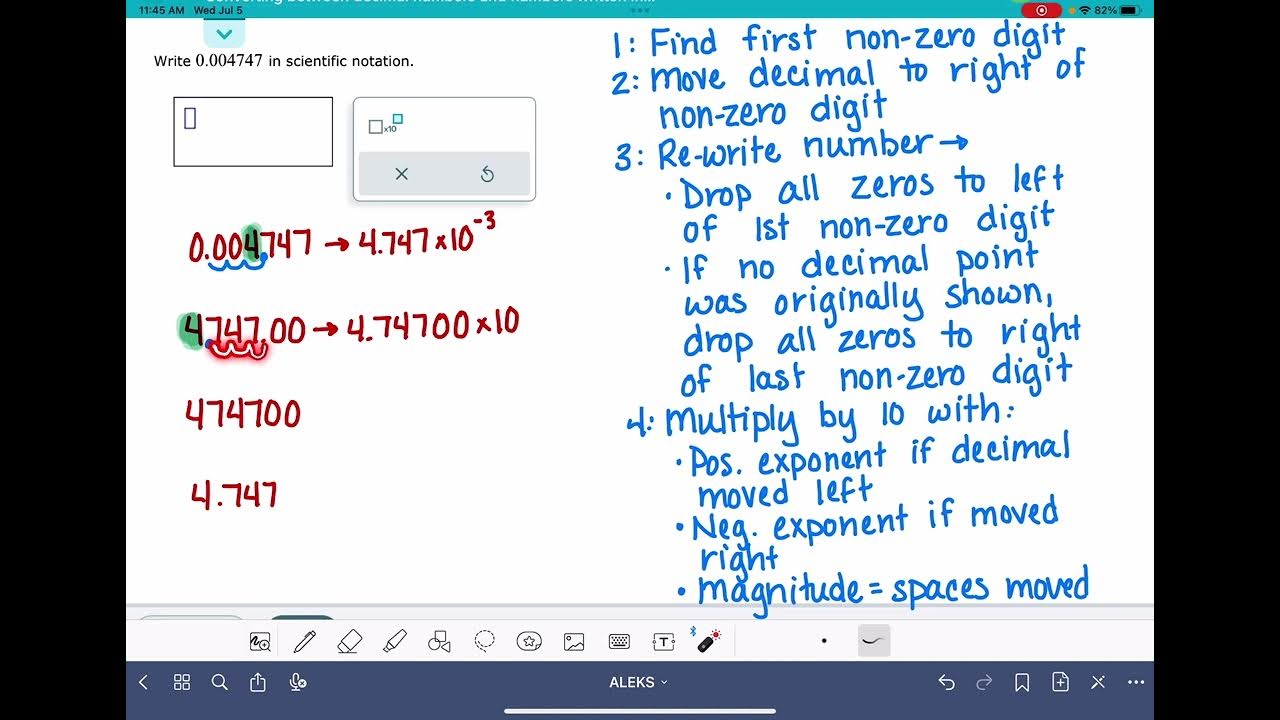 ALEKS: Converting between decimal numbers and numbers written in ...
