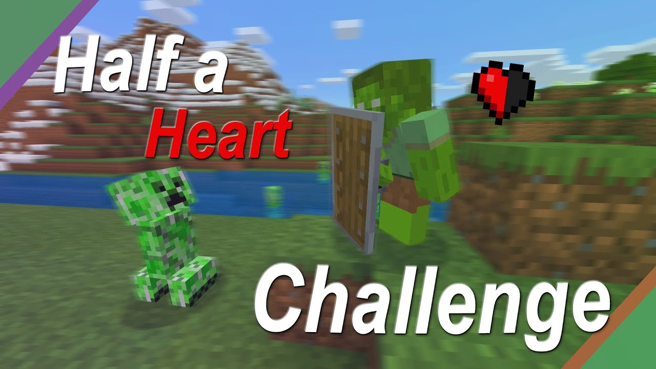 HALF A HEART CHALLENGE | Minecraft Bedrock Edition - YouTube