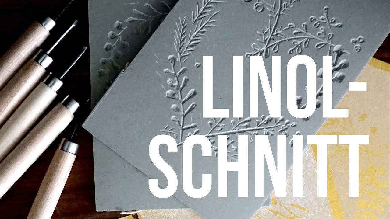 DIY-Karte mit Linolschnitt - YouTube