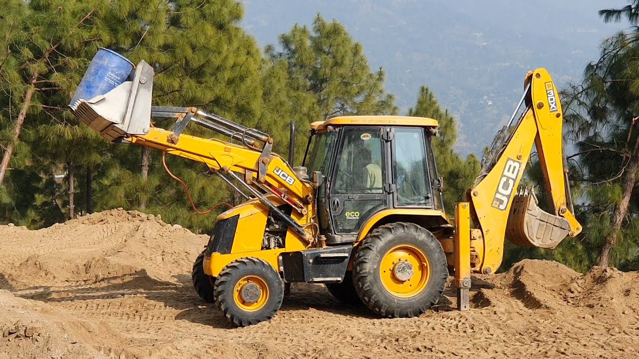 Hyundai 220 Excavator-Kobelco 220 Excavator Cutting Hill- Hilly Road ...