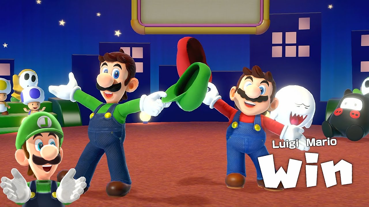 Super Mario Party Jamboree Minigames Luigi and Mario vs Boo and Ninji ...