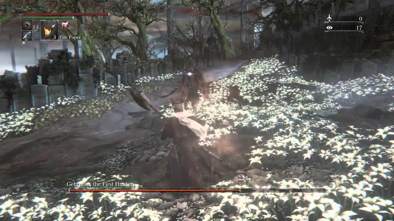 Bloodborne - first hunter boss fight - YouTube
