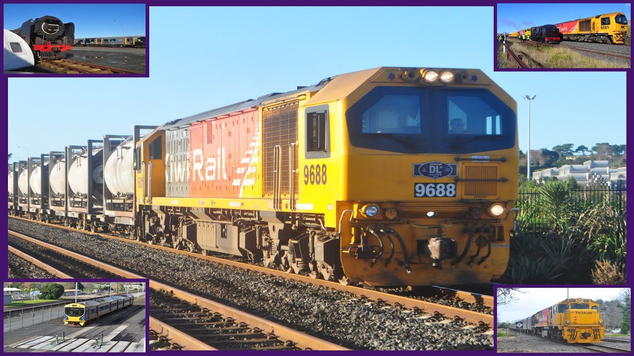 KiwiRail, Te Huia and ADL Trains on the Main Trunk Line (ft. WW 644 and ...