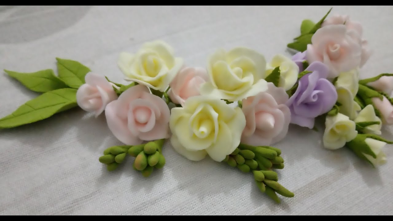 beautiful play dough roses (fomic dough) - YouTube