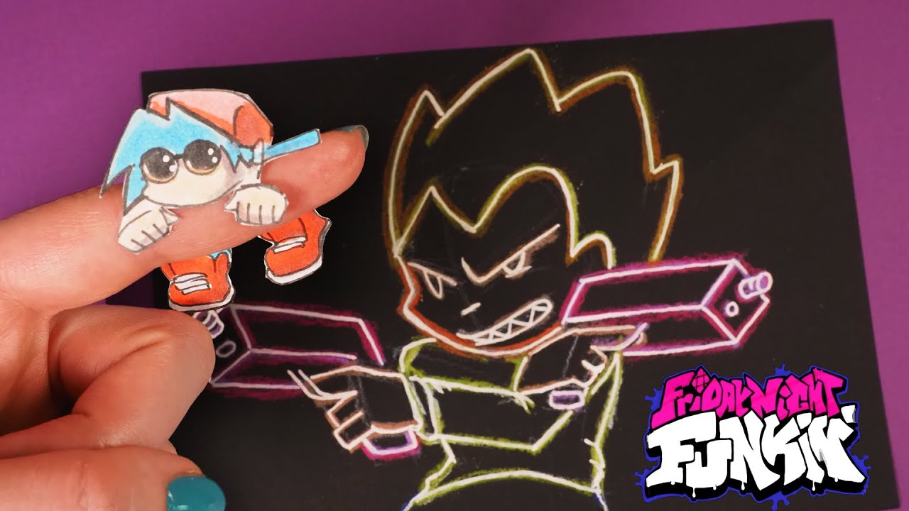 How To Draw Boyfriend and Pico from FNF | FNF BF | Easy Step By Step ...