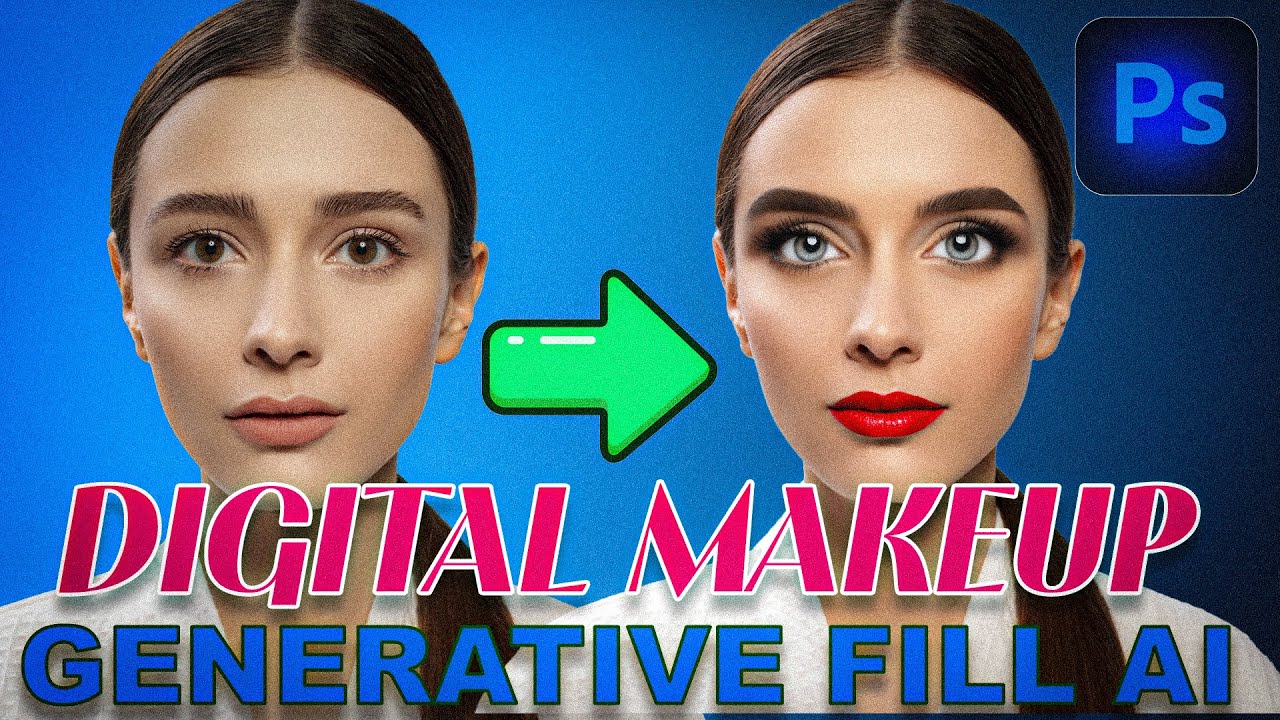 How to Add Digital Makeup in Photoshop 2024 using Generative Fill Ai ...