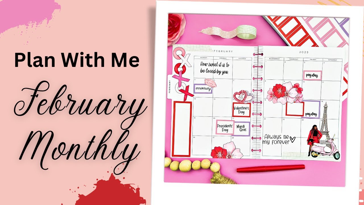 PLAN WITH ME | FEBRUARY MONTHLY | CLASSIC HAPPY PLANNER - YouTube