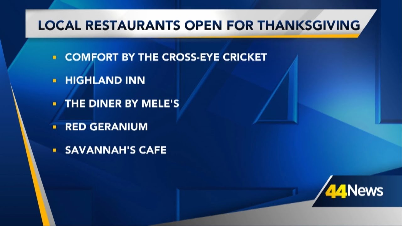 Local restaurants open for Thanksgiving - YouTube