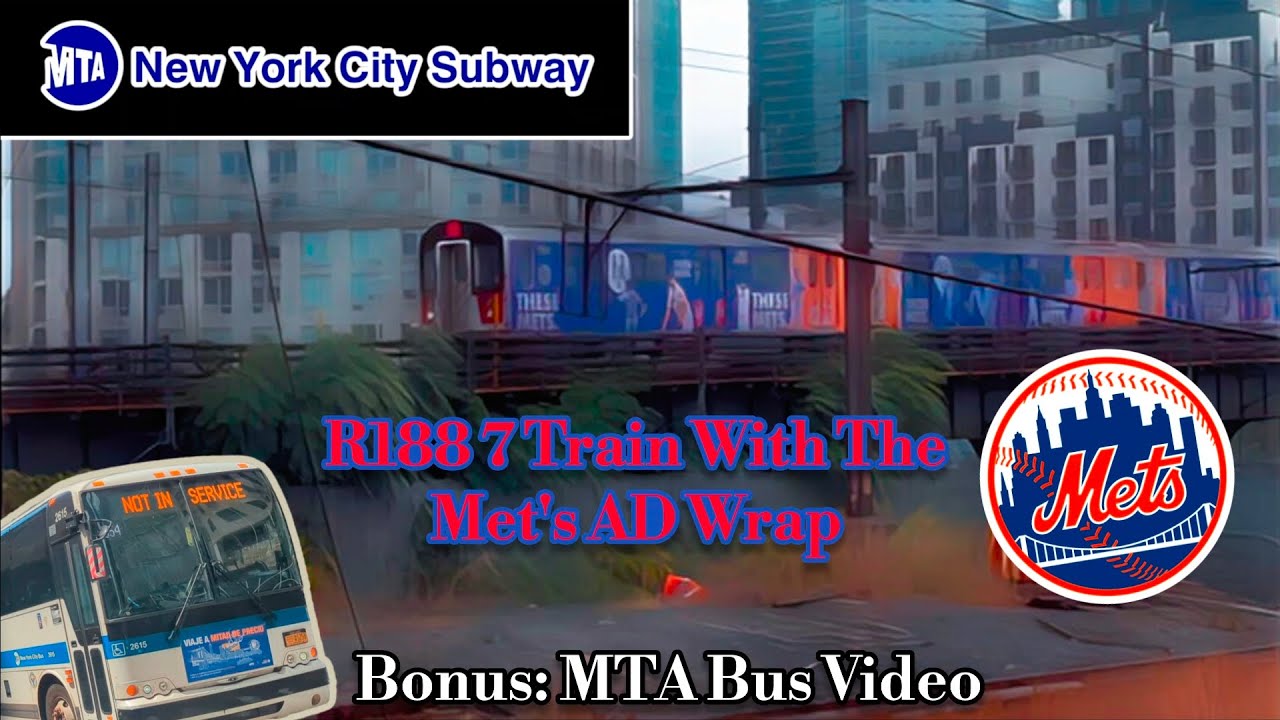 MTA NYC Subway: R188 7 Train With Met's AD Wrap at Hunterspoint Ave ...