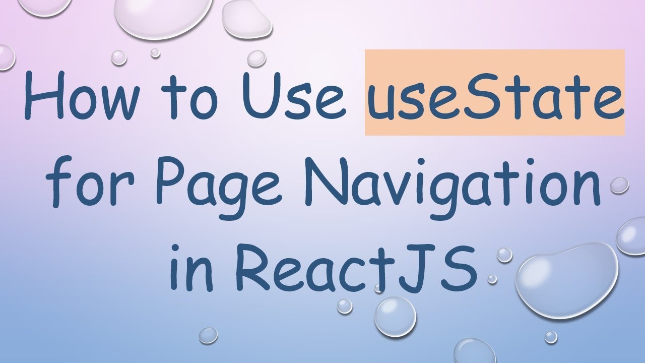 How to Use useState for Page Navigation in ReactJS - YouTube