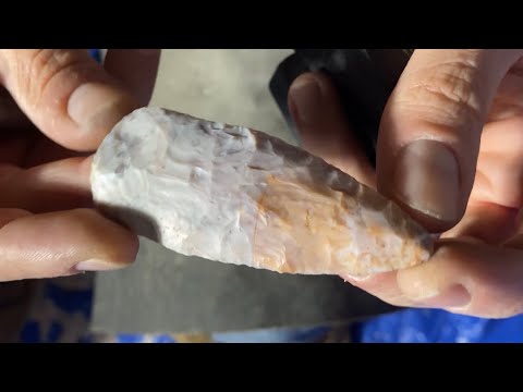 Flint Ridge Small Biface 2 - Initial Pressure Flaking - YouTube