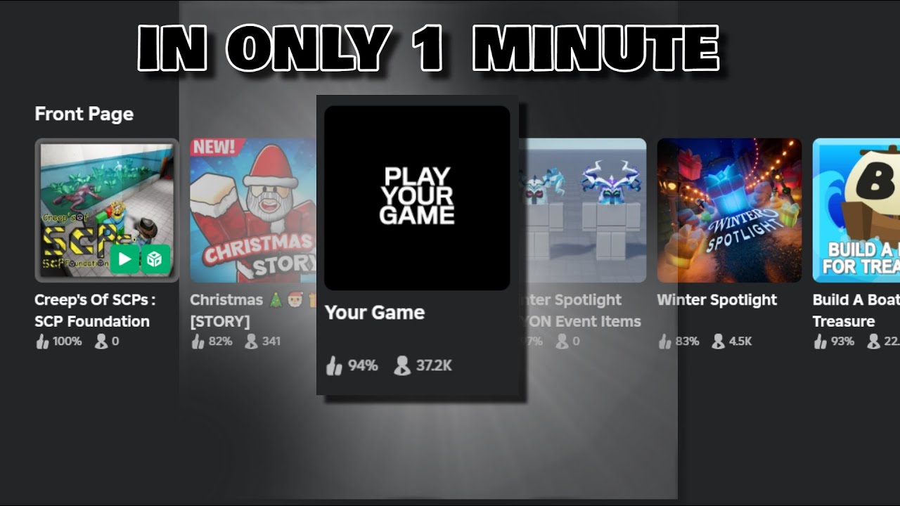 Bring your roblox game on the front page in 1 minute! (Roblox tutorial ...