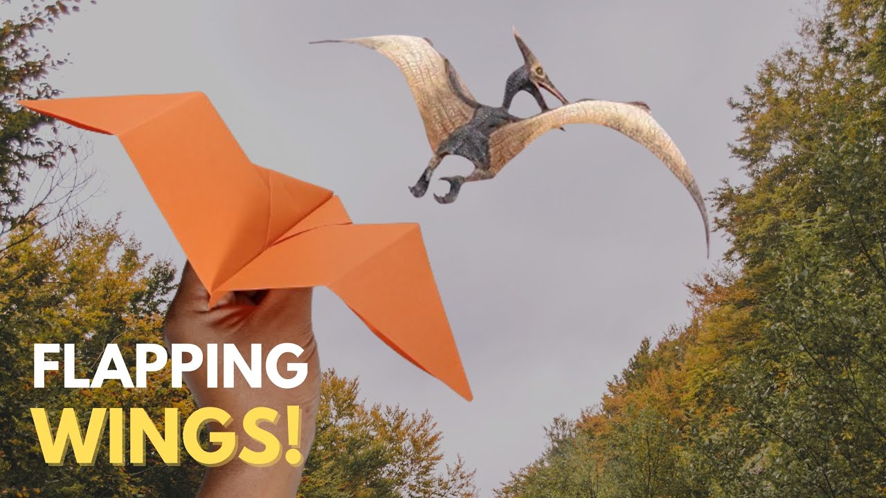 BEST Bat Paper Airplane that Flaps!!! How to Make AeroDactyl — Easy ...