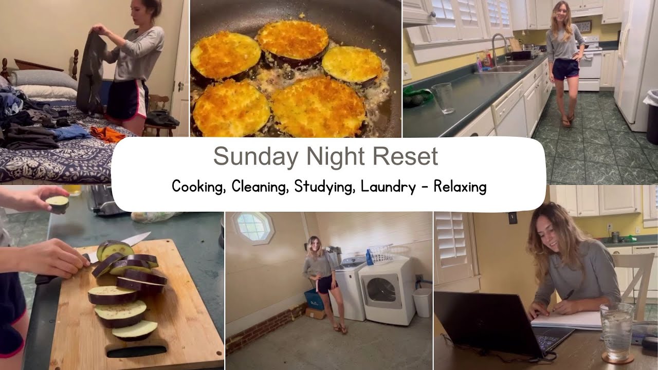 Sunday Night Reset! Cooking, cleaning, studying - YouTube